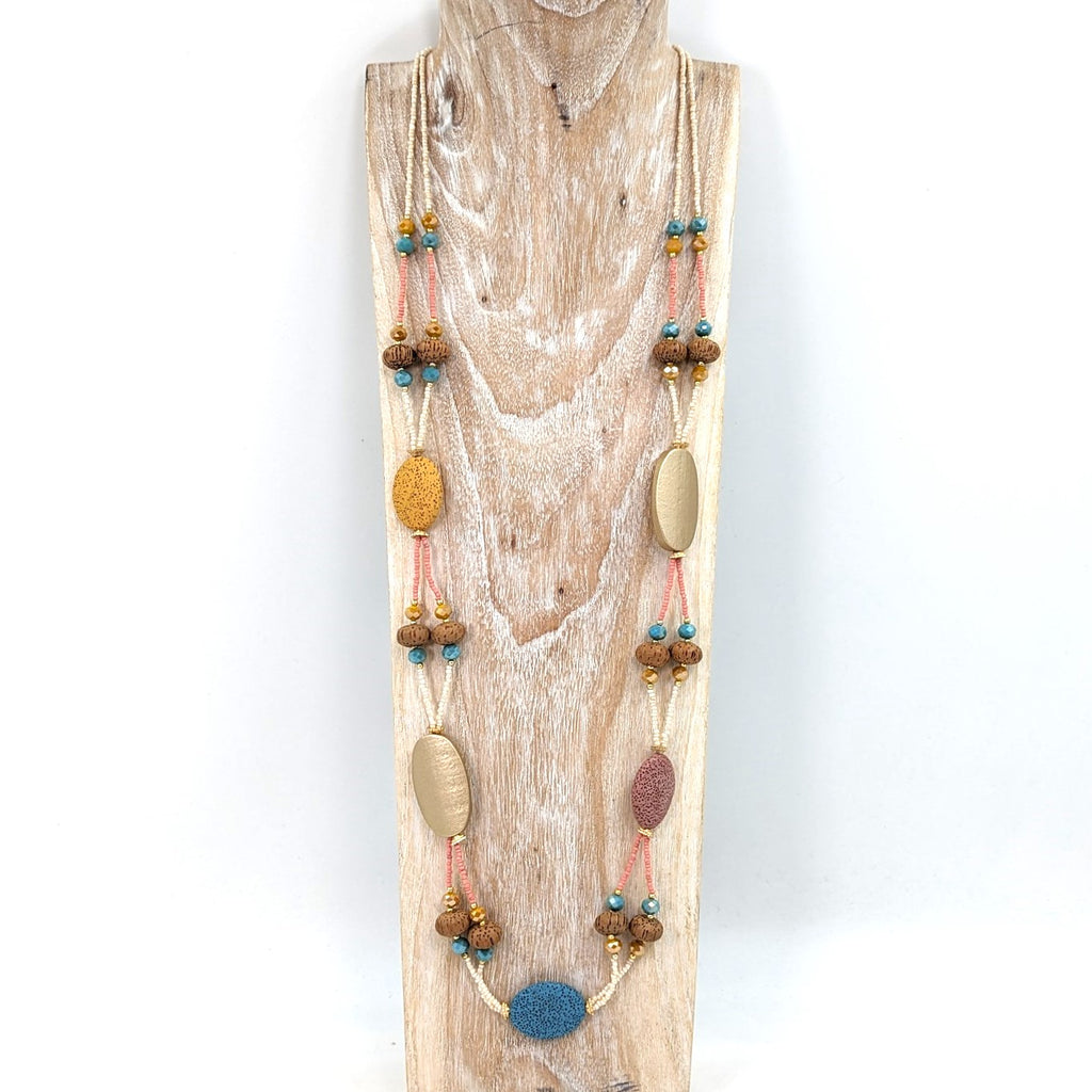 Navaho inspired luxe necklace with lava beads – Tempest Designs
