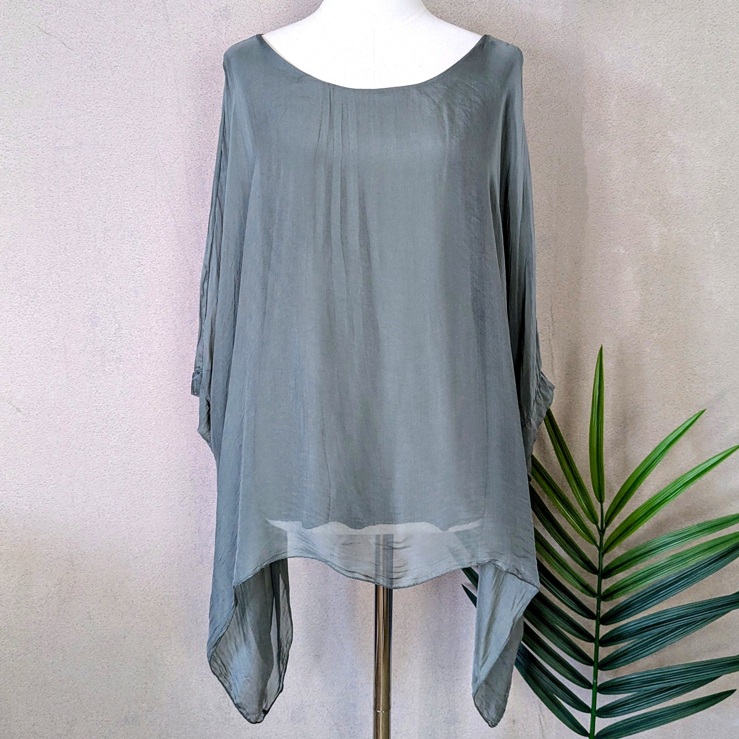 Plain silk tunic with comfortable attached undergarment (M-L) – Tempest ...