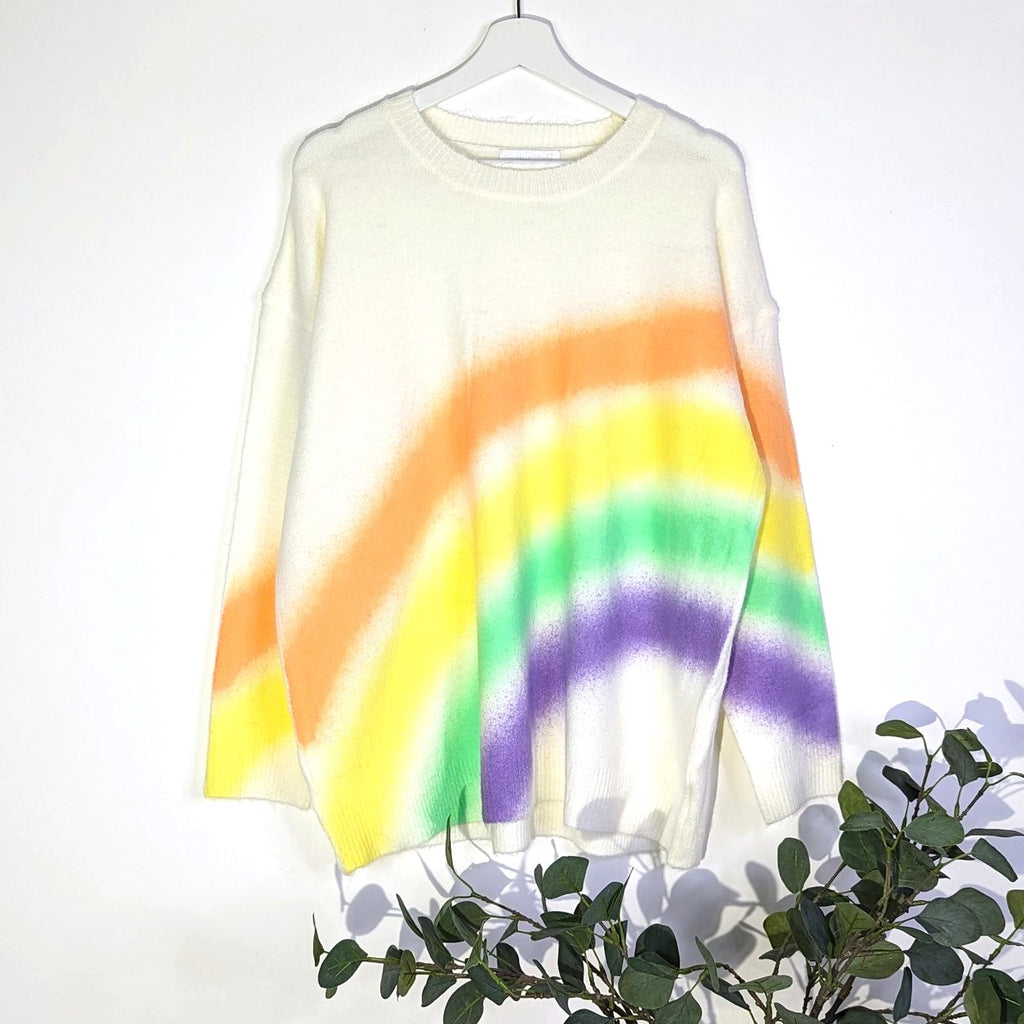 Warm polyamide mix crew neck jumper with colourful spray des – Tempest ...