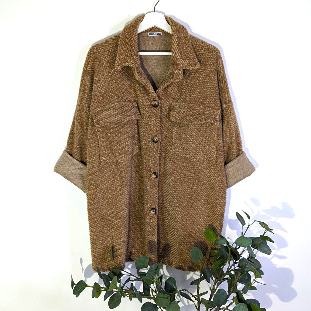 Super soft substantial button down shacket with patch pockets – Tempest ...