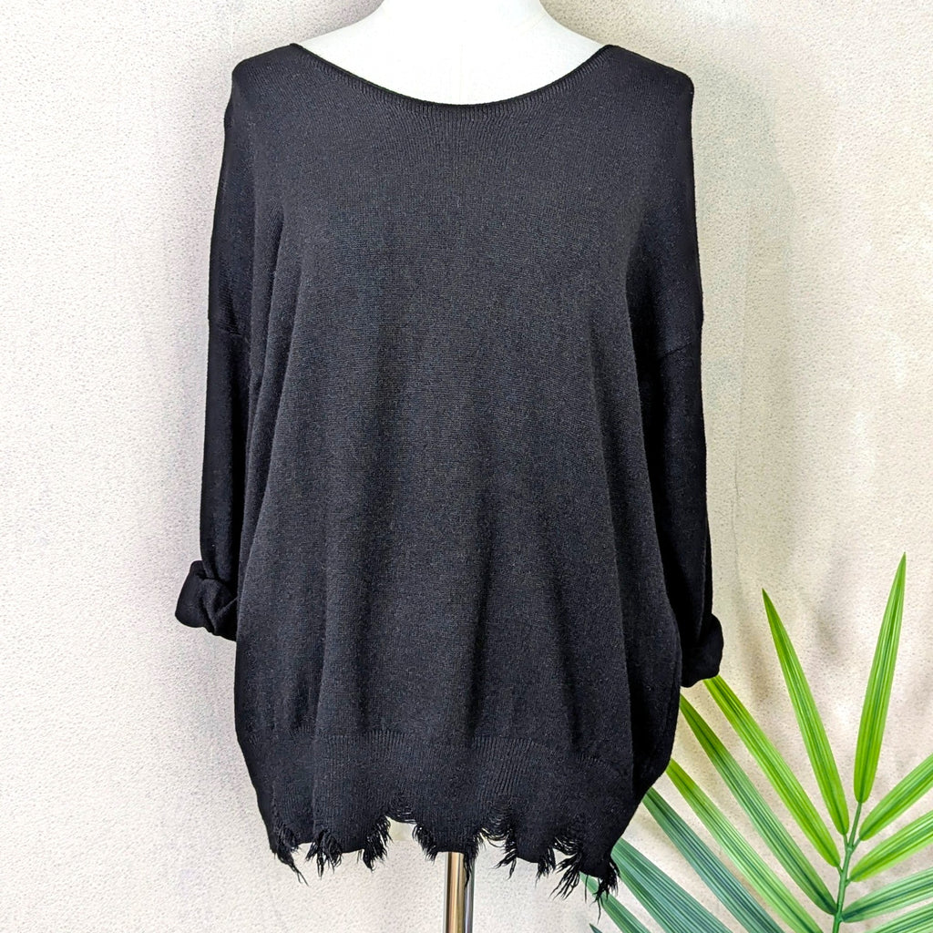 Super soft jumper with fashionable distressed hem line (S-M) – Tempest ...