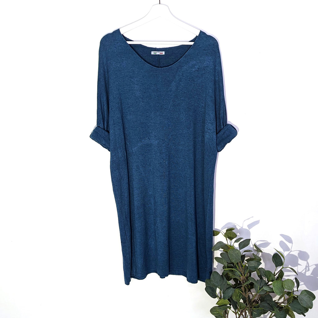 Cosy v-neck plain dress/long length top (M-L) – Tempest Designs