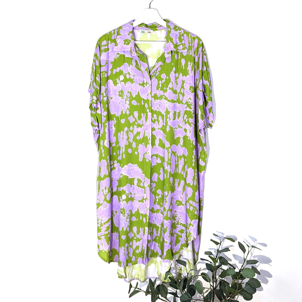 Blotch print viscose shirt dress (M-L) – Tempest Designs