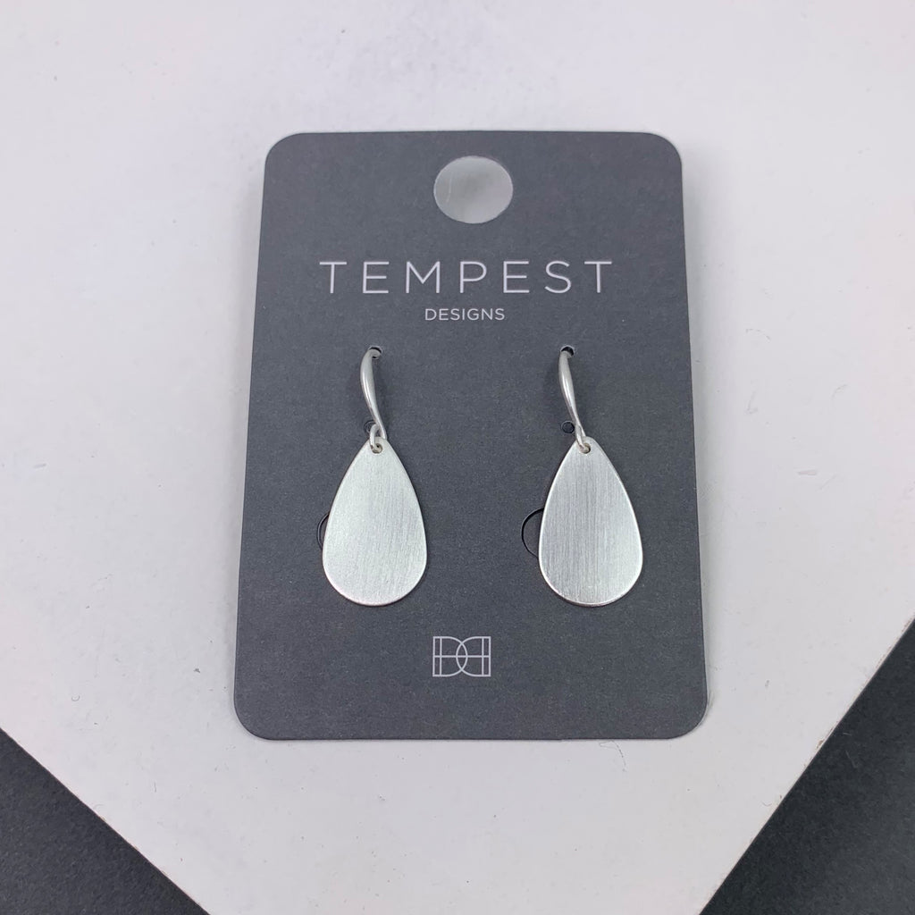 Scratched effect sleek drop earrings – Tempest Designs
